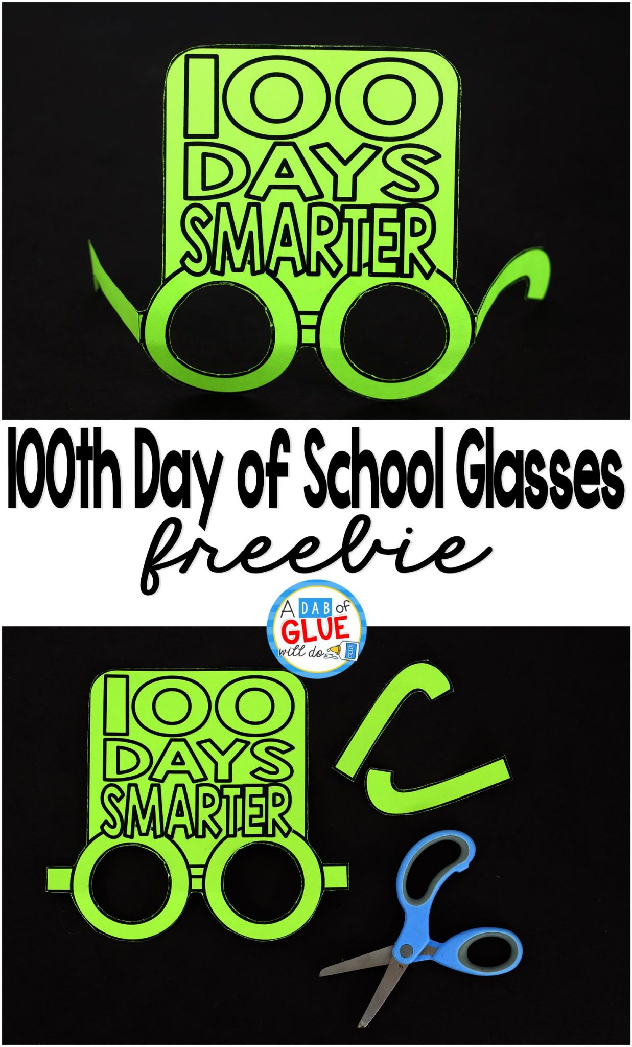 100th Day Of School Printable Glasses Free Rossy Printable