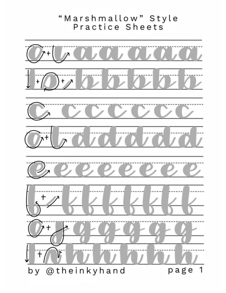Calligraphy Practice Sheets Printable Pdf | Rossy Printable