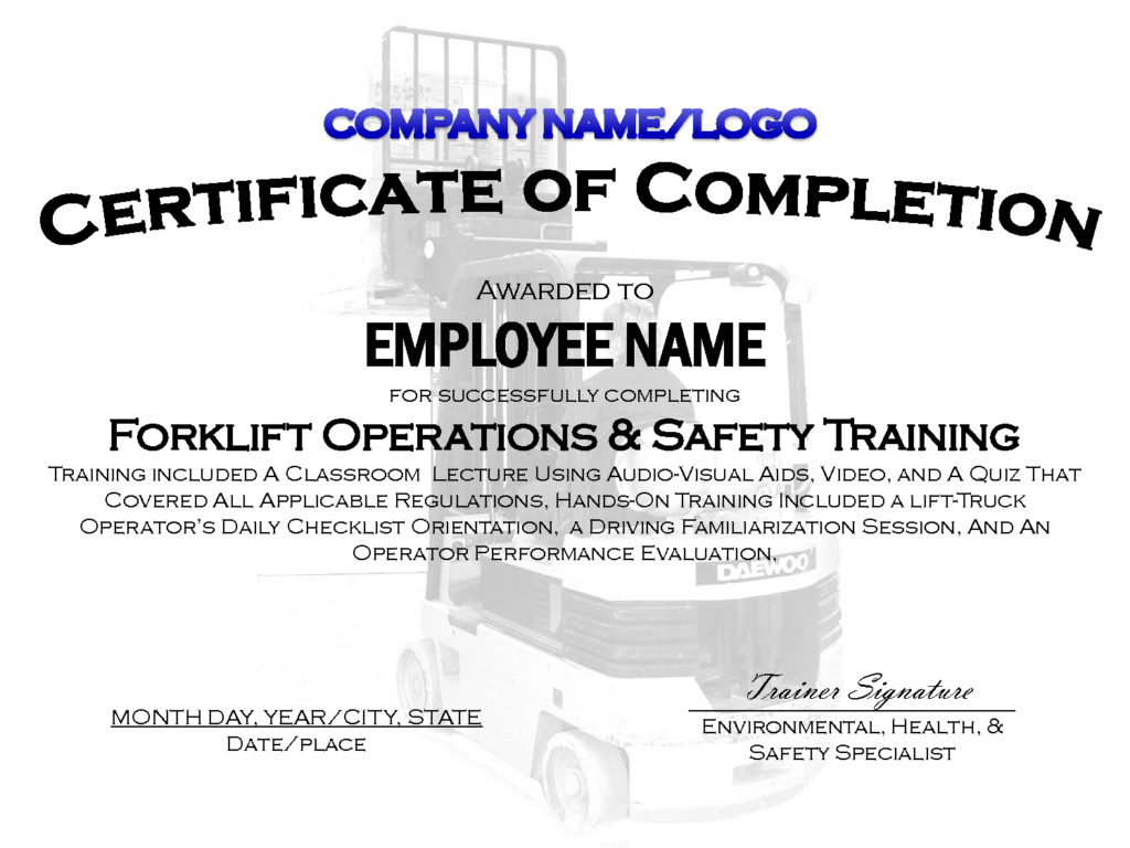 Free Printable Forklift Certification Cards Free Printable A To Z | Rossy Printable
