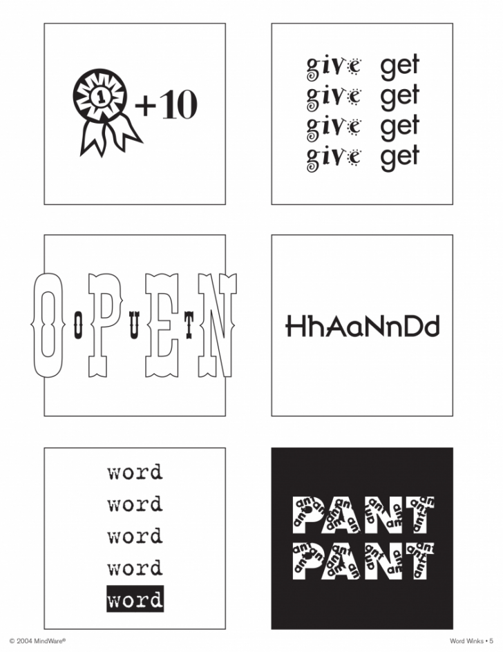 Free Printable Word Winks Free Printable | Rossy Printable