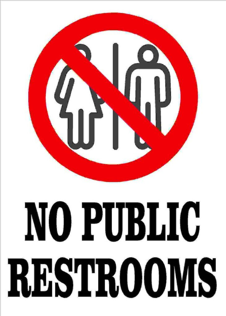 No Public Restrooms Decal Public Restroom Storefront Signs Restroom ...