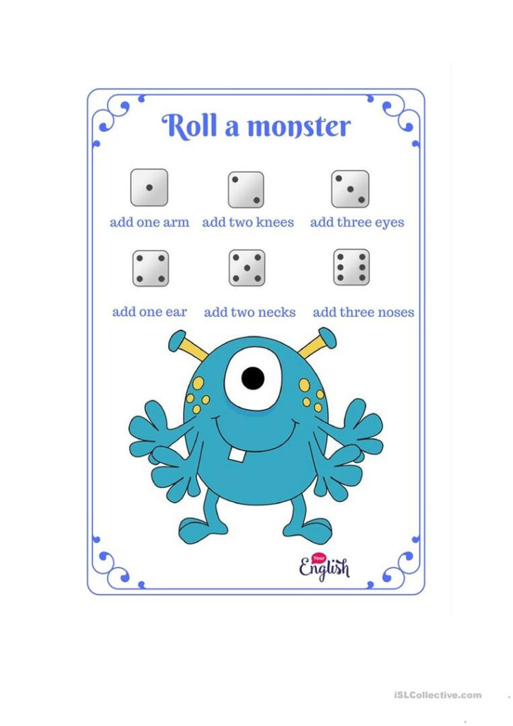 Roll A Monster Free Printable Free Printable | Rossy Printable