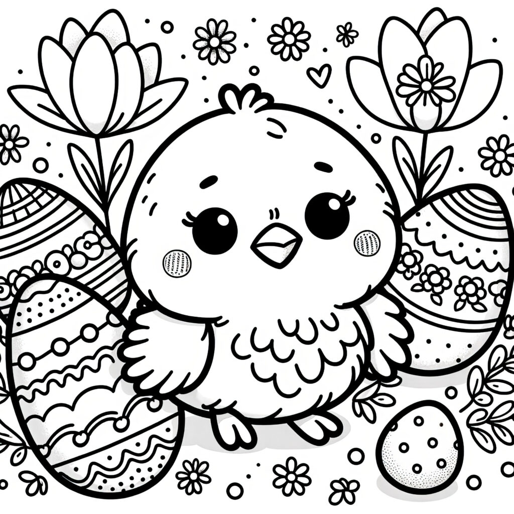 Easter Chick Coloring Pages Printable | Rossy Printable