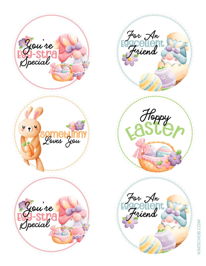 Free Printable Happy Easter Stickers | Rossy Printable