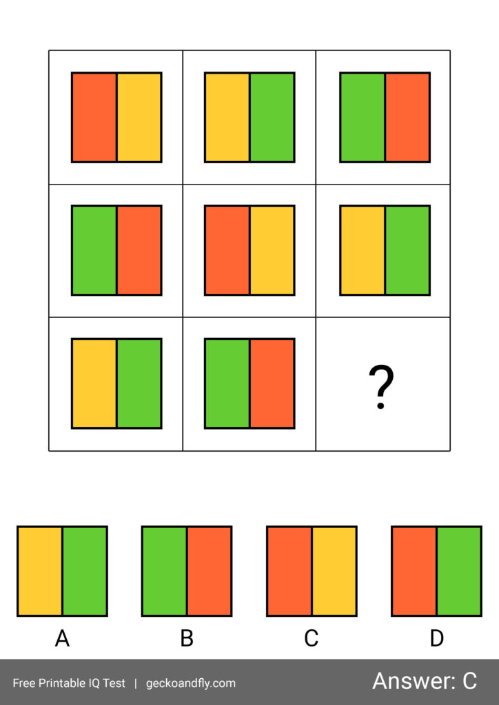 Free IQ Test Printable | Rossy Printable