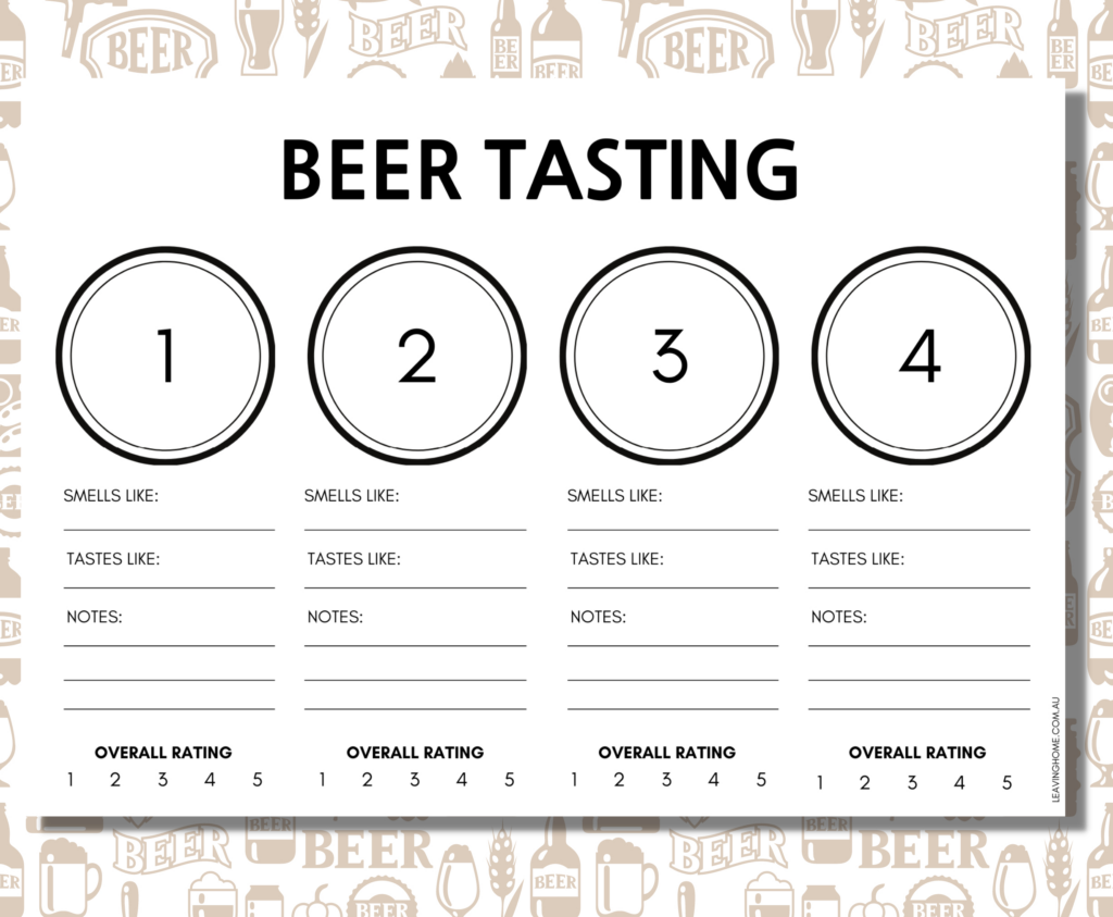 Beer Tasting Free Printables | Rossy Printable