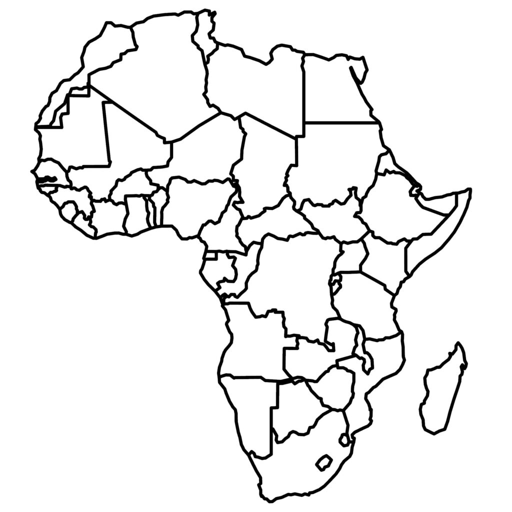 Blank Map Of Africa With Country Outlines - Gis Geography Throughout ...