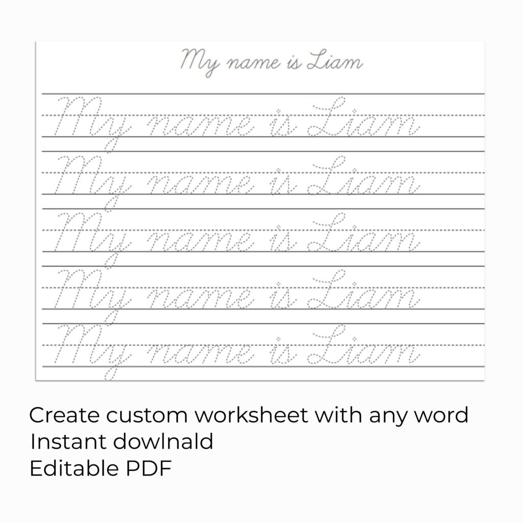 Free Printable Cursive Name Worksheets | Rossy Printable