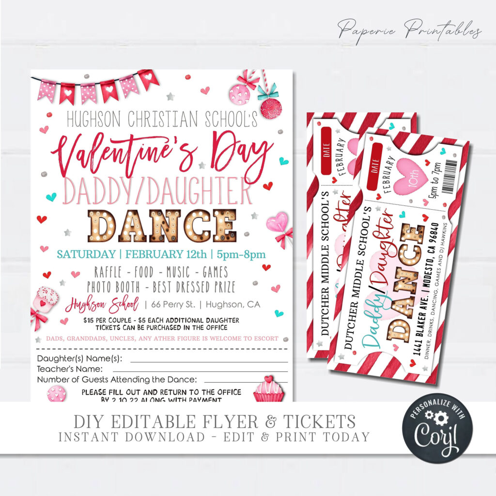 Free Father Daughter Dance Flyer Templates | Rossy Printable