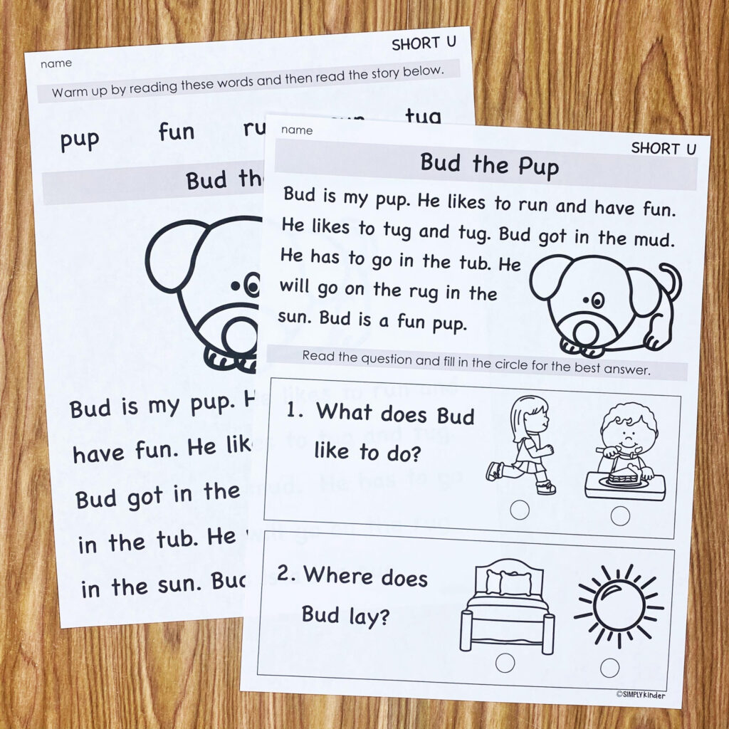 Free Fluency Passages For Kindergarten - Simply Kinder In Free Fluency ...