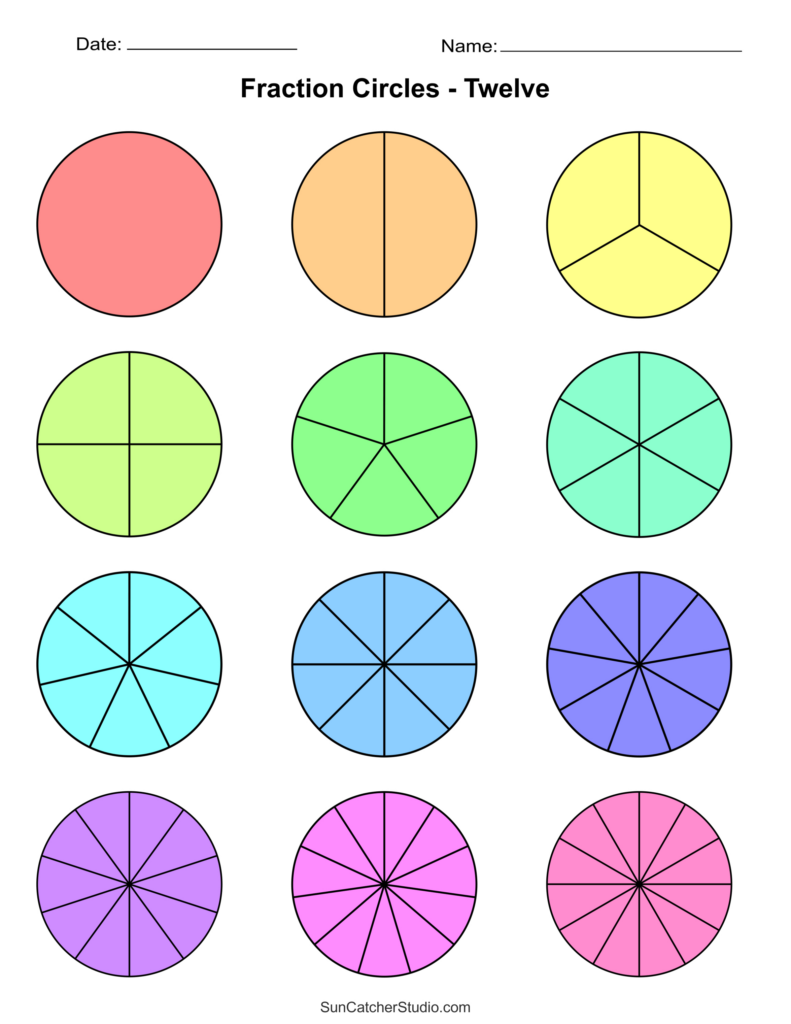 Free Printable Fraction Circles Templates And Worksheets – Free With ...